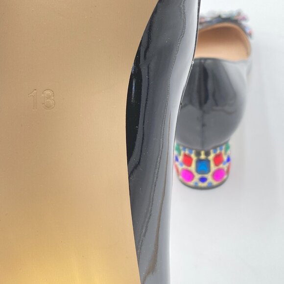 YDN | Shoes | Ydn Women Pointed Toe Bow Pump Colorful Rhinestone Block ...